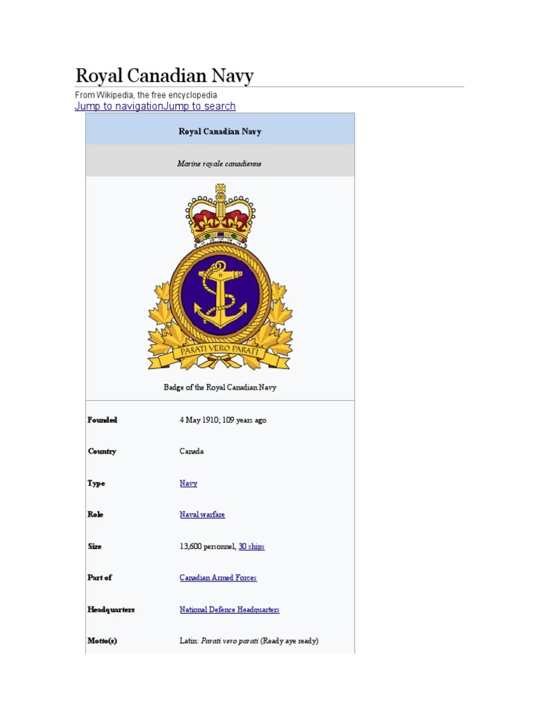 Royal Canadian Navy | PDF | Navies | Military Branches