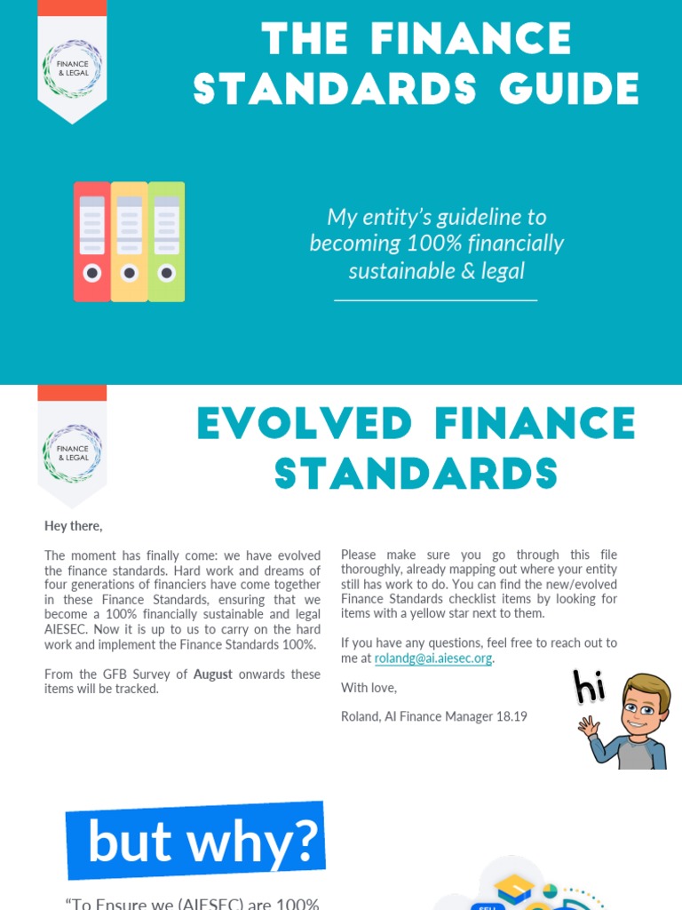 The Finance Standards Guide: My Entity's Guideline To Becoming 100% ...