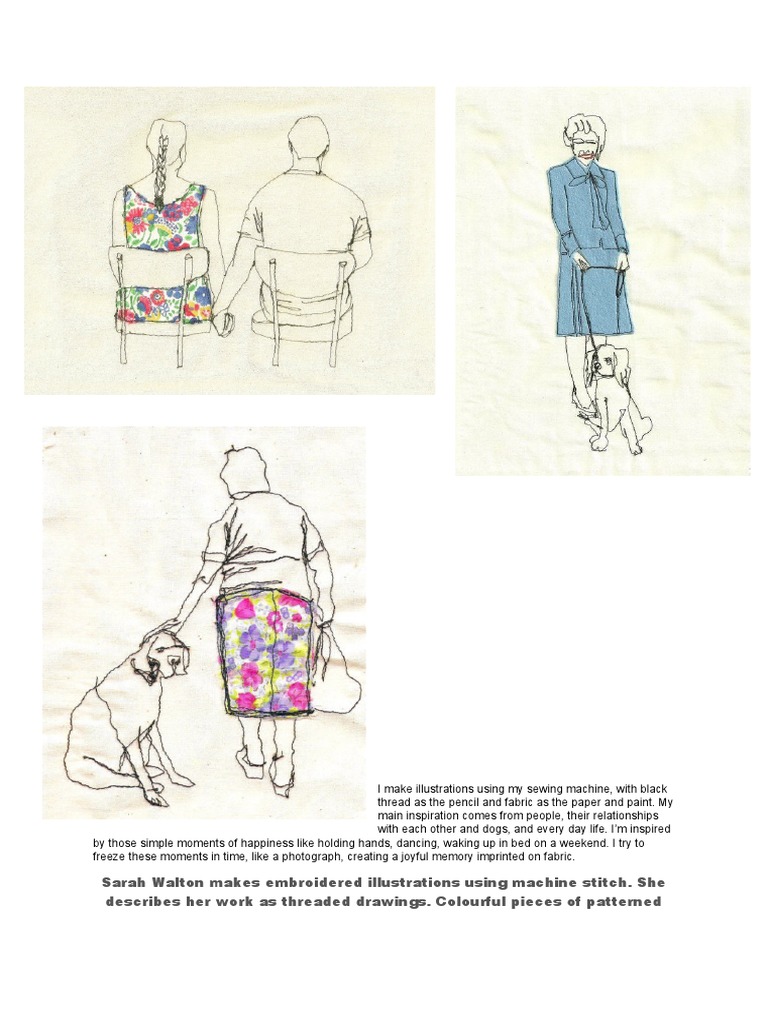 Sarah Walton Makes Embroidered Illustrations Using Machine Stitch. She ...