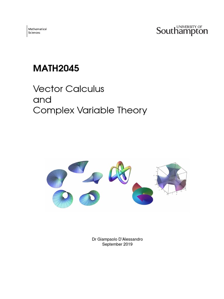Math2045 - Vector Calculus and Complex Variables | PDF | Euclidean ...