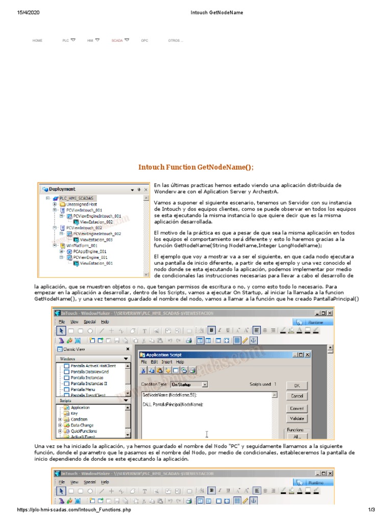 Función GetNodeName en Intouch | PDF | Scada | Ingeniería de software