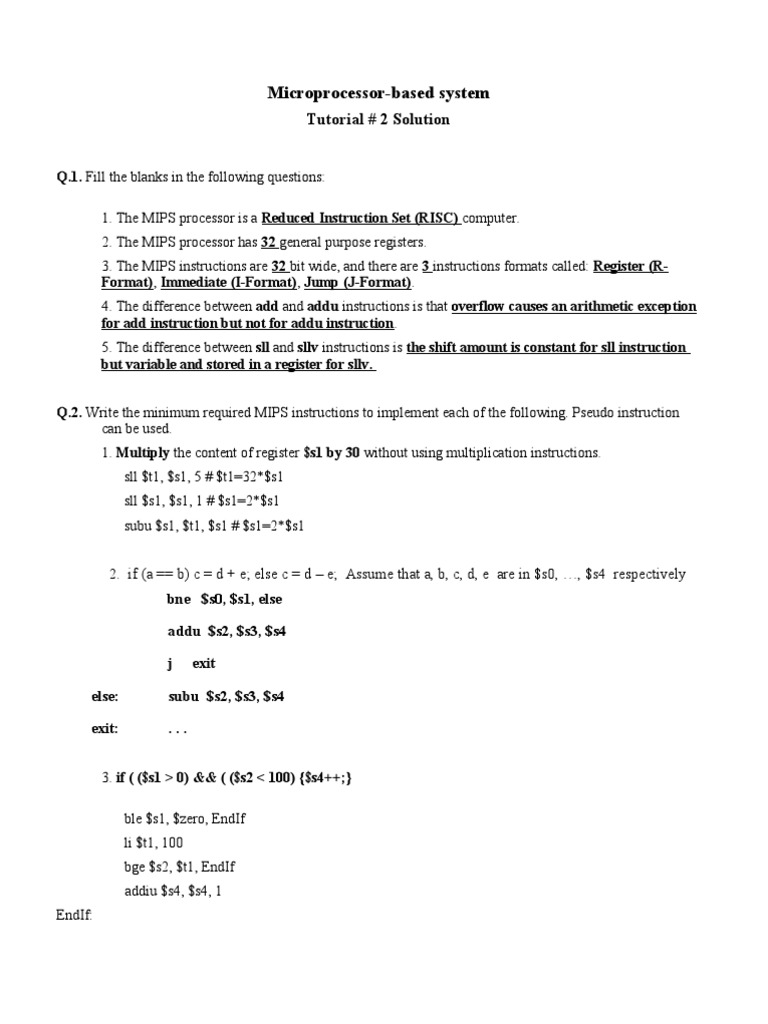 Tutorial # 2 Solution | PDF | Areas Of Computer Science | Electronics