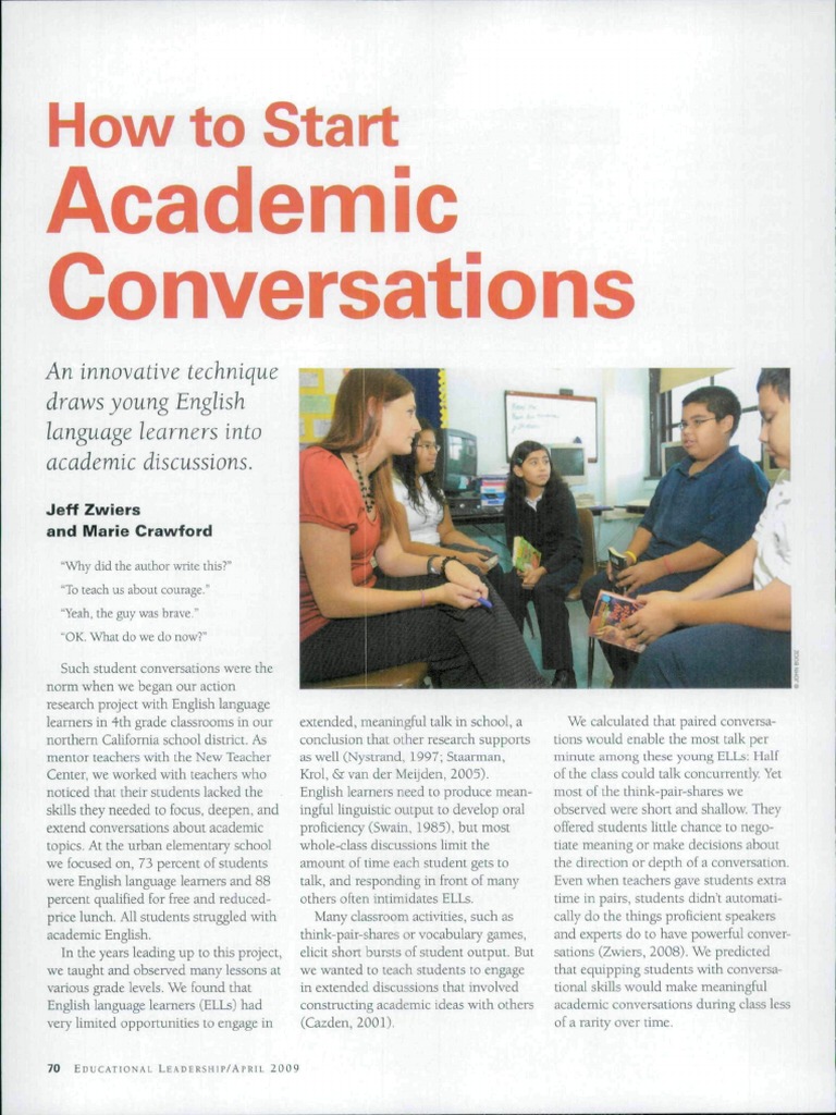 Academic Conversations: How to Start | Conversation | Teachers