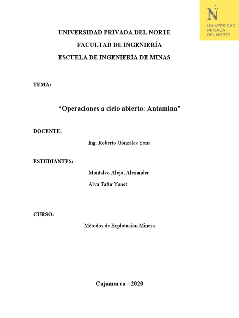Proceso Productivo en Antamina | PDF | Minerales | Minería