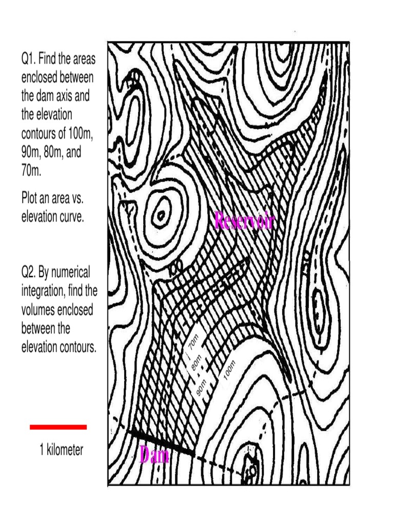 Contours at Dam Site A | PDF