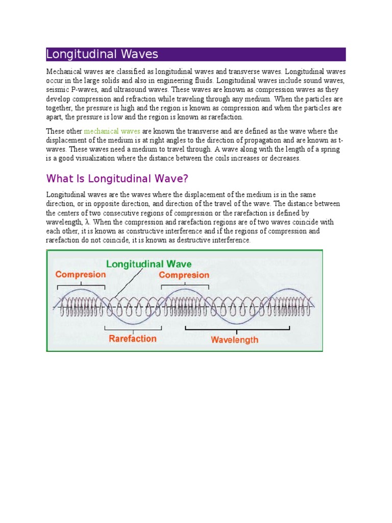 Longitudinal Waves: What Is Longitudinal Wave? | PDF
