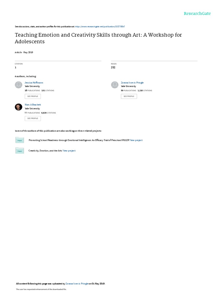 Teaching Emotion and Creativity Skills Through Art | PDF | Creativity ...