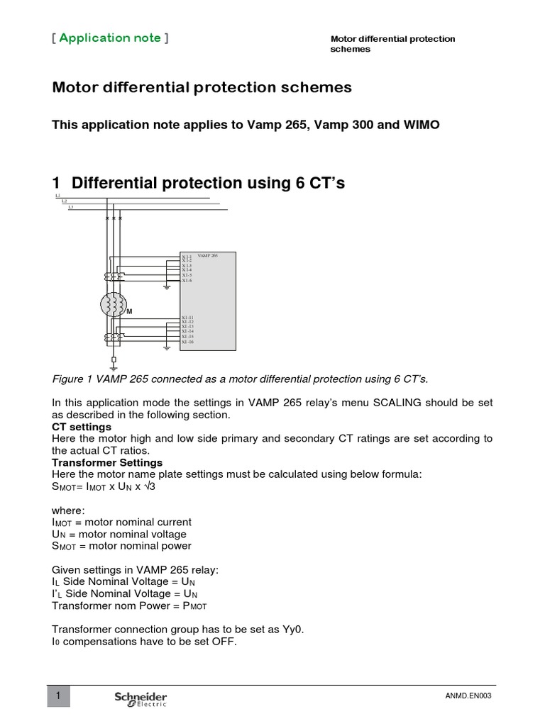 Motor Differential Protection Schemes PDF | PDF | Transformer | Power ...
