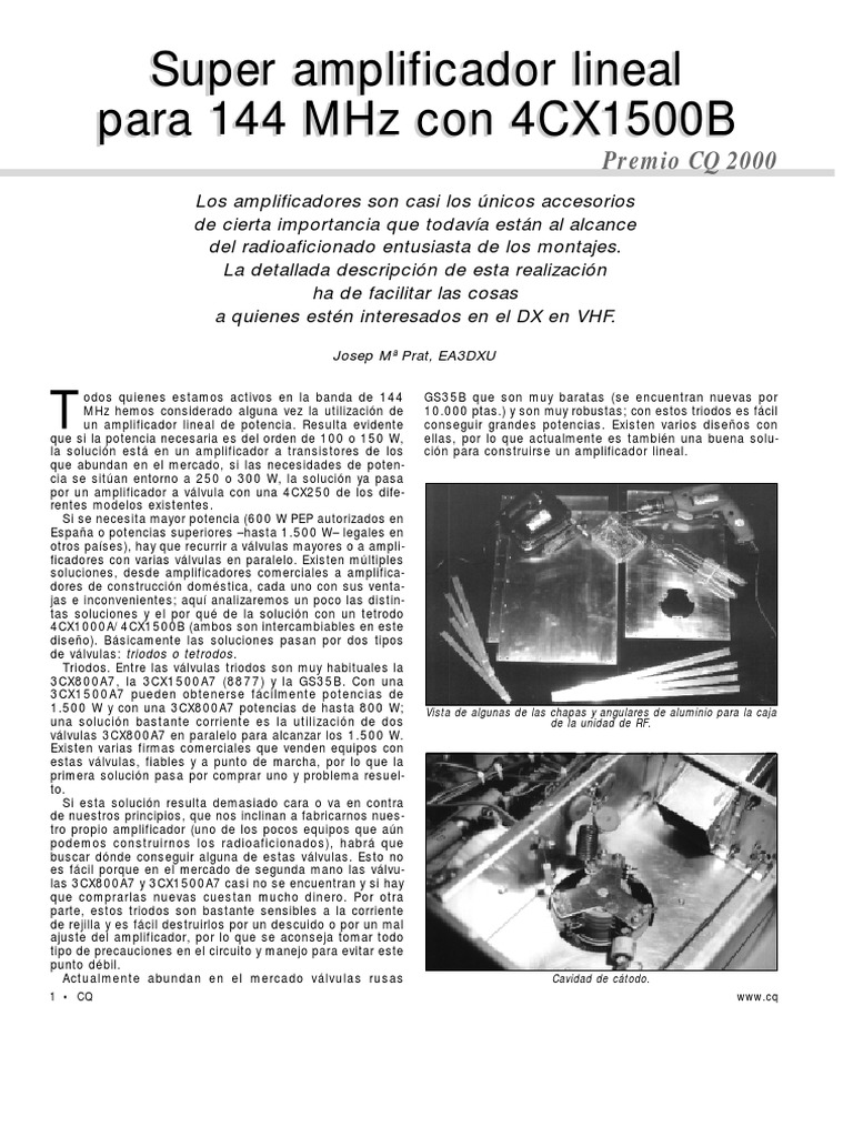 4 CX 1500 | PDF | Tubo vacío | Transformador