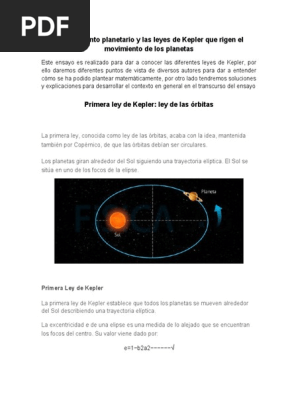 El Movimiento De Los Planetas Según Kepler LOS PLANETAS: LOS ASTROS