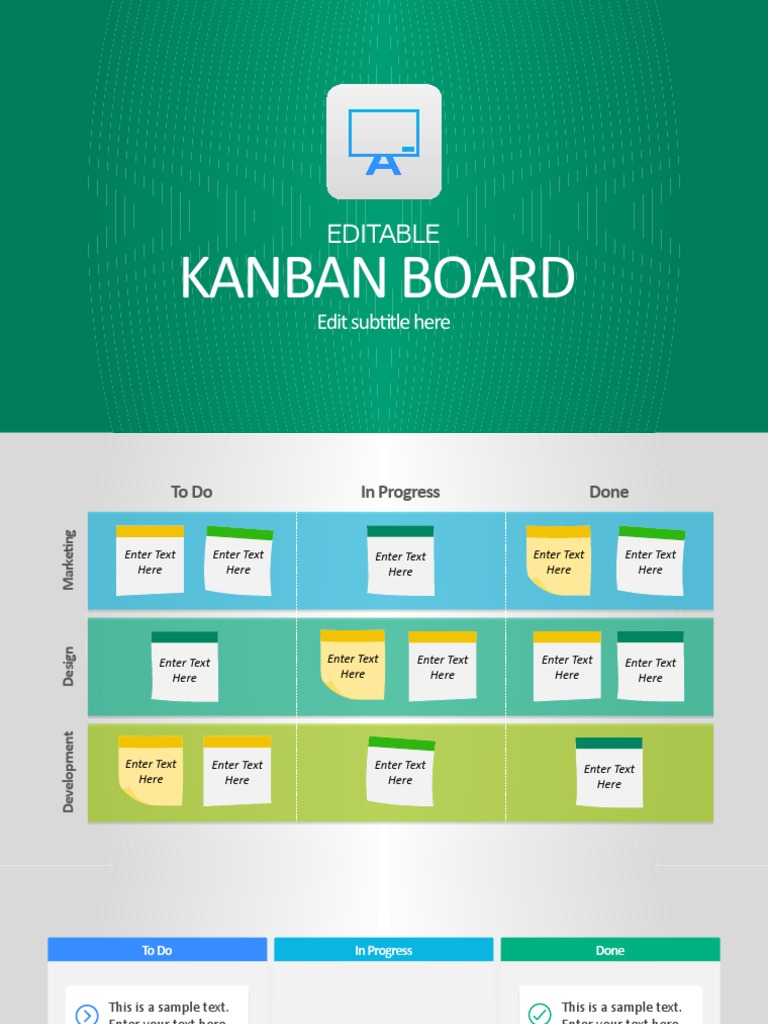 4211 Editable Kanban Board Powerpoint Templates 16x9 | PDF