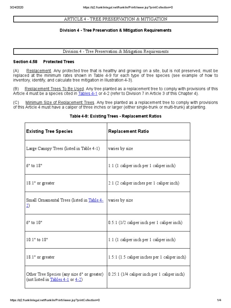 Tree Preservation & Mitigation Requirements | PDF | Trees | Nature