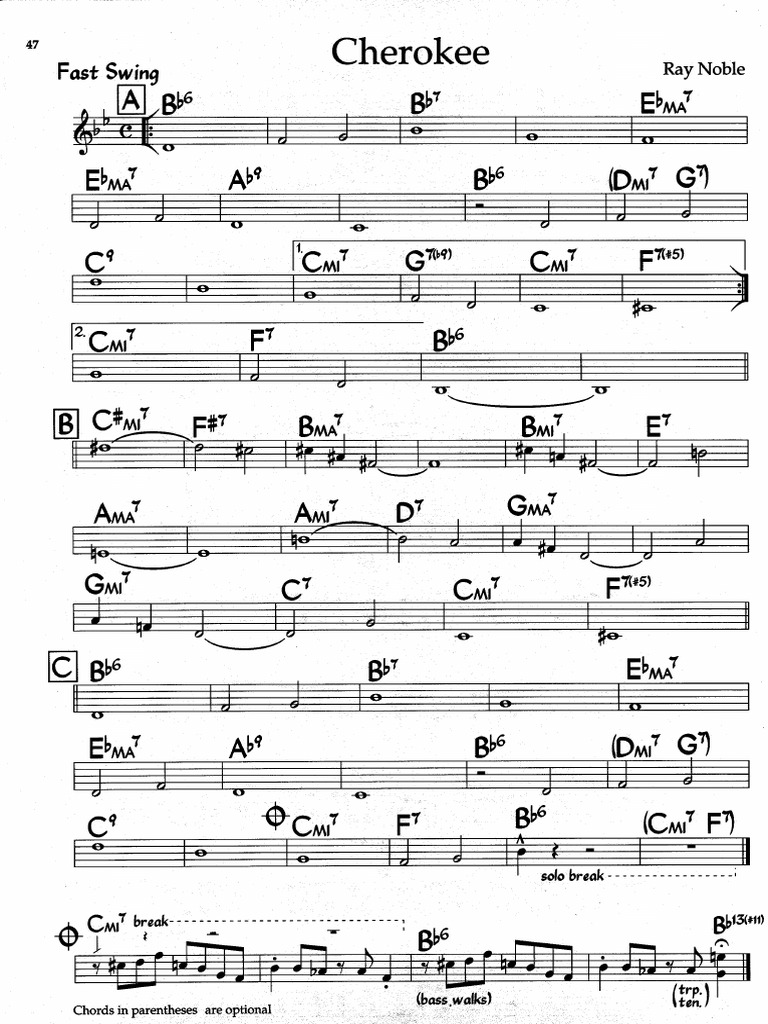 Cherokee Lead Sheet PDF | PDF