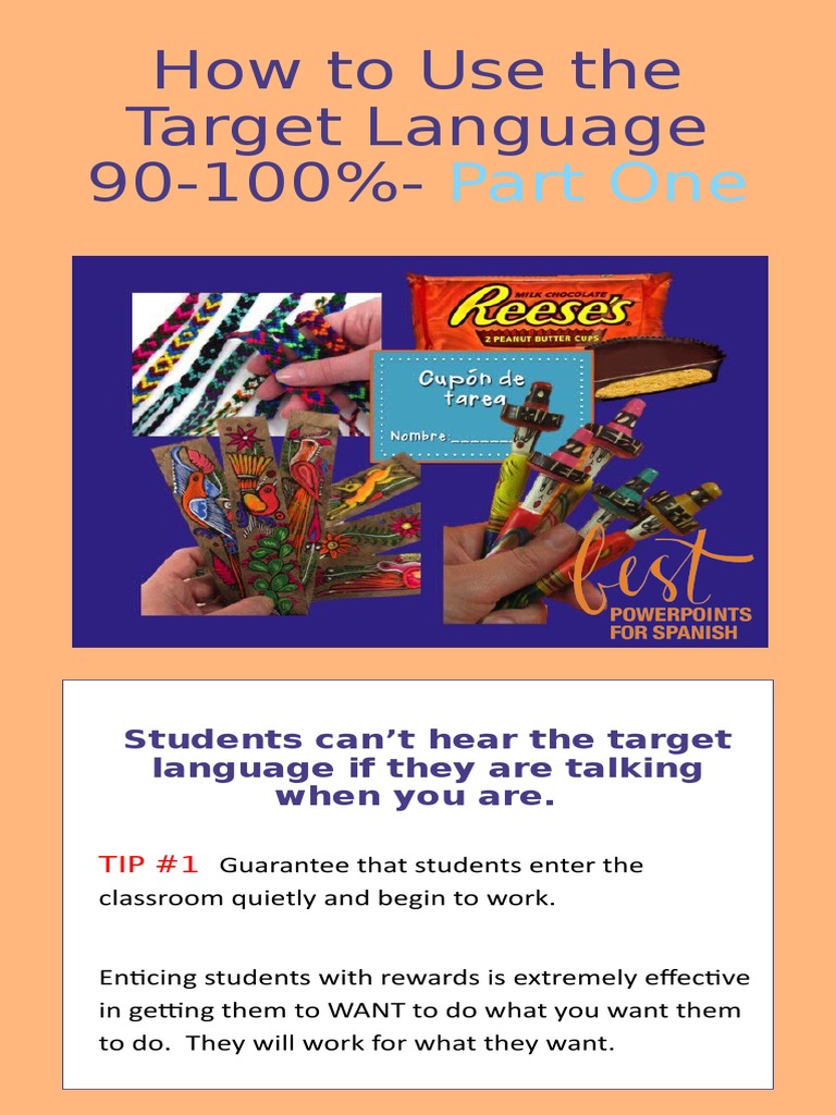 How To Use The Target Language 90-100%-: Part One | PDF | Classroom ...