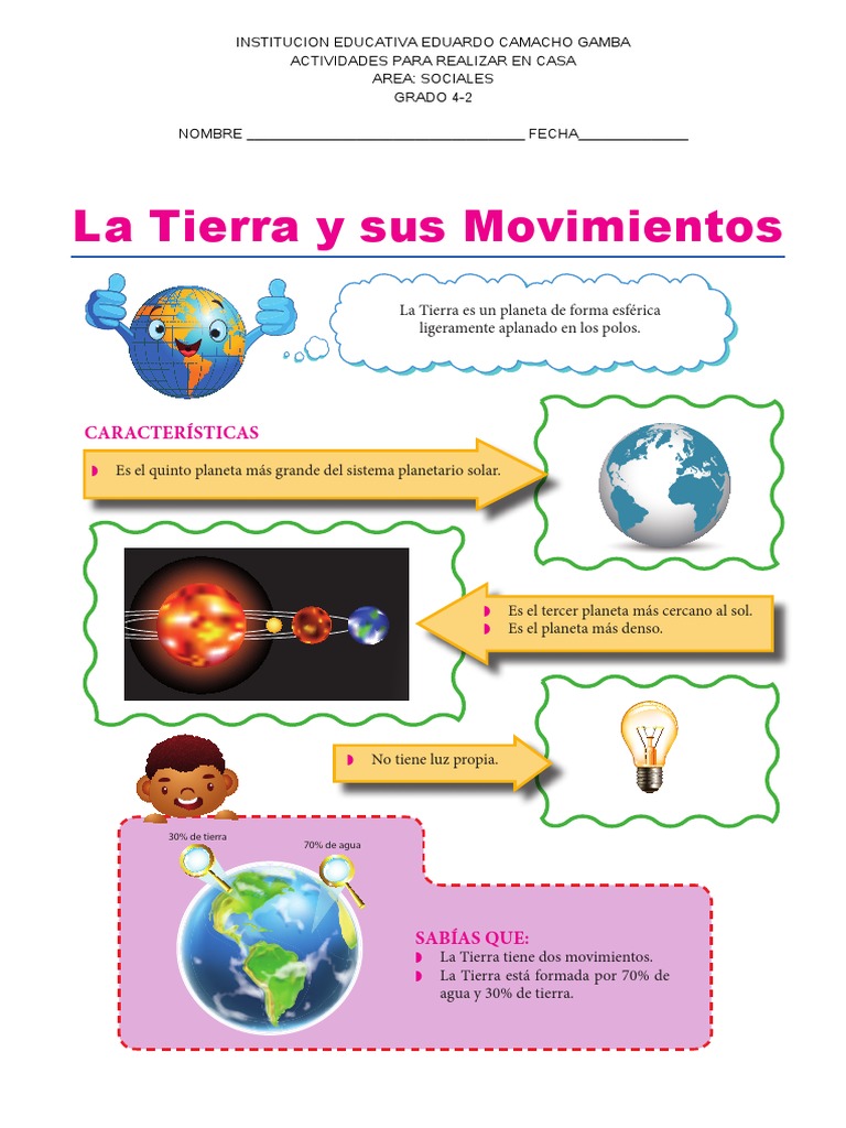 La Tierra y Sus Movimientos para Cuarto de Primaria | PDF | Ciencia ...
