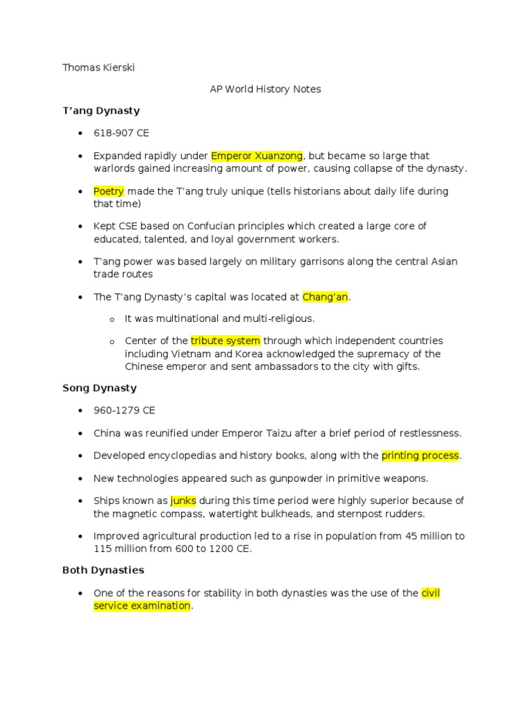 AP World History Notes 2 | PDF | Mongol Empire | Mongols