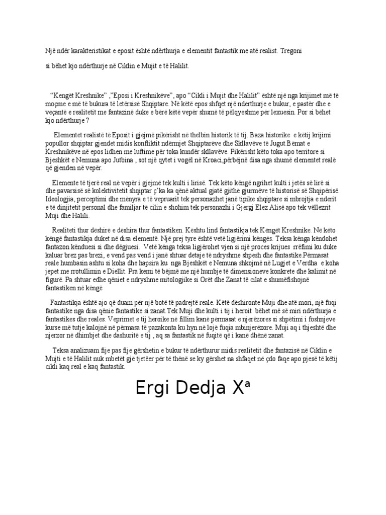 Eseja e Mujit Dhe Halilit | PDF