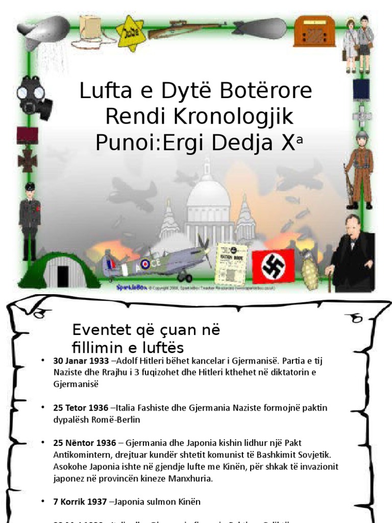 Boshti Kronologjik Lufta Dyte Boterore | PDF