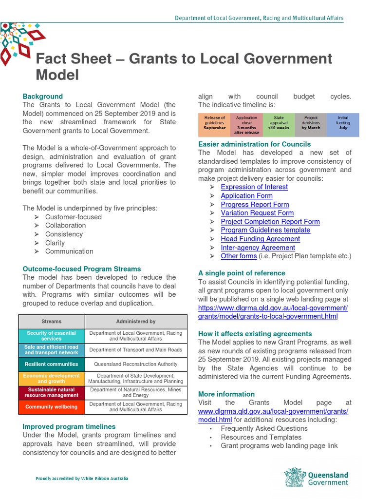 Grants To Local Government Model Fact Sheet | PDF | World Wide Web ...