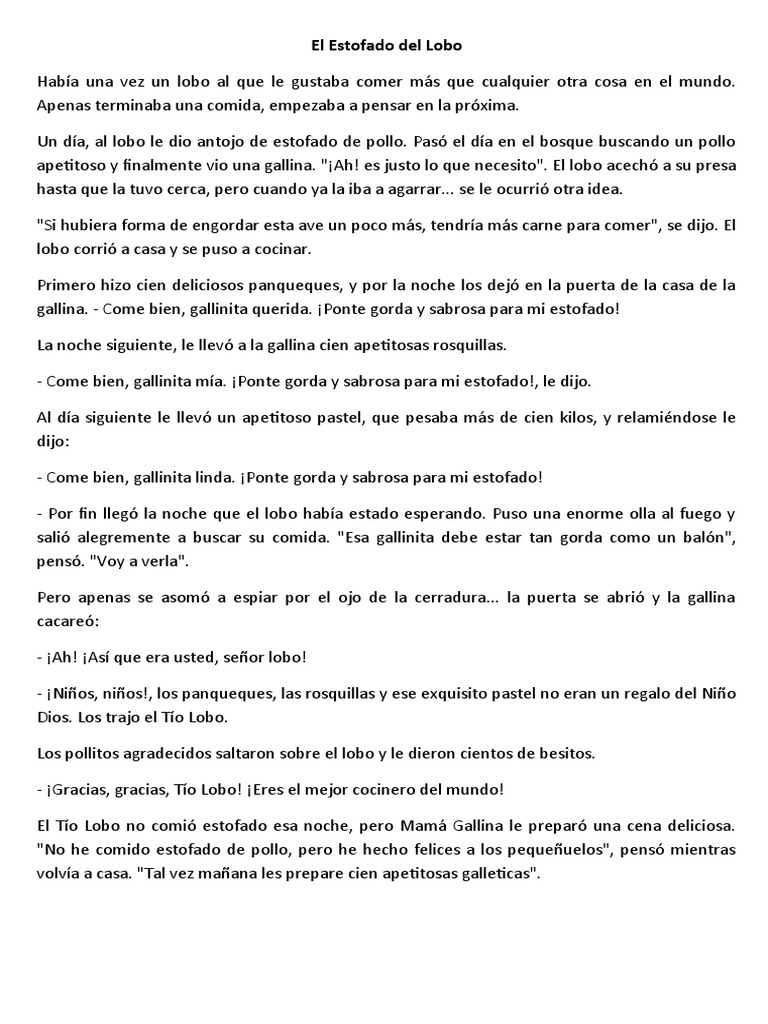 Prueba El Estofado Del Lobo | PDF