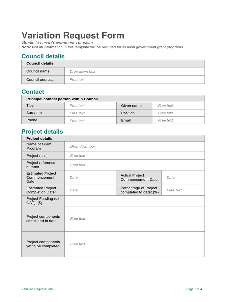Variation Request Form: Council Details | PDF | Justice | Crime & Violence