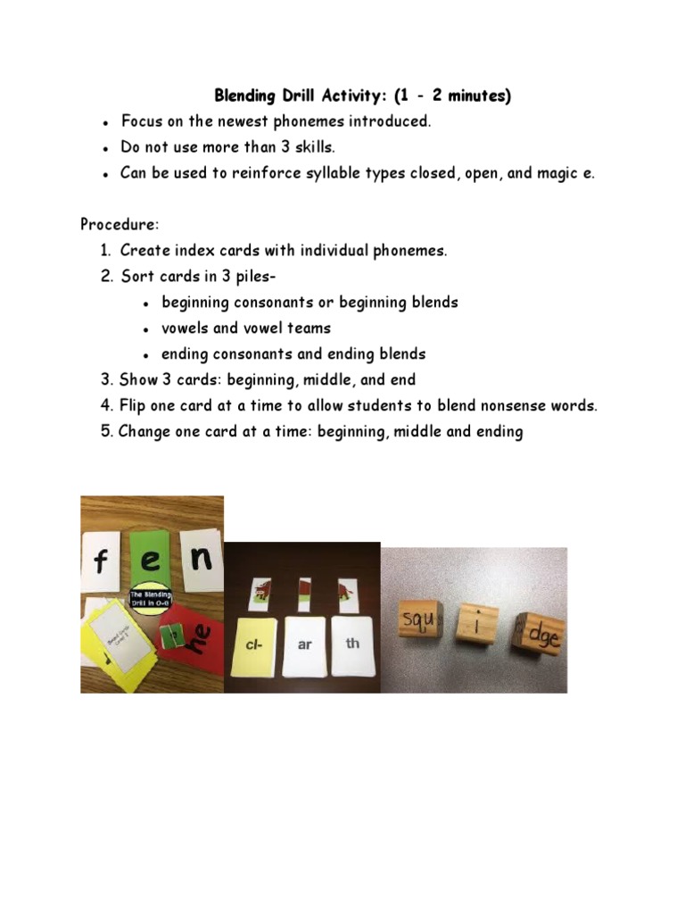 Blending Drill Activity | PDF