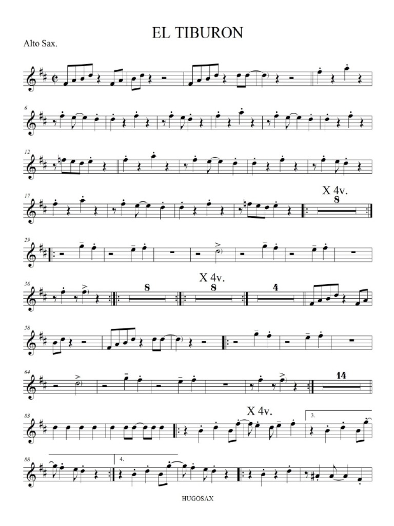 El Tiburon Proyecto Uno Alto Sax 2D | PDF