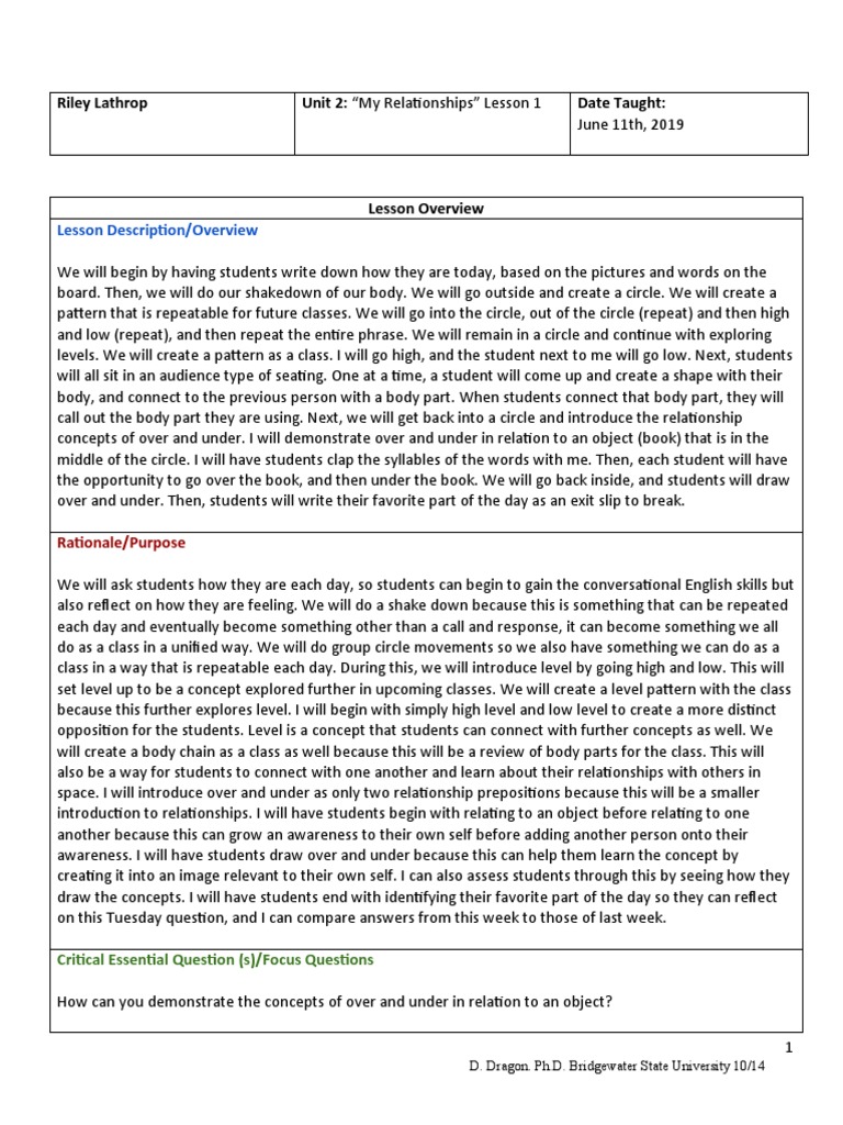 Unit 2 Lesson 1 | PDF | Vocabulary | Lesson Plan