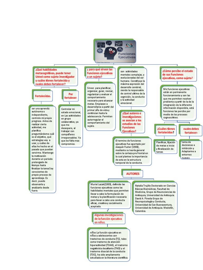 Mapa Conceptual Complementartio de Las Funciones Ejecutivas | PDF | Funciones ejecutivas ...
