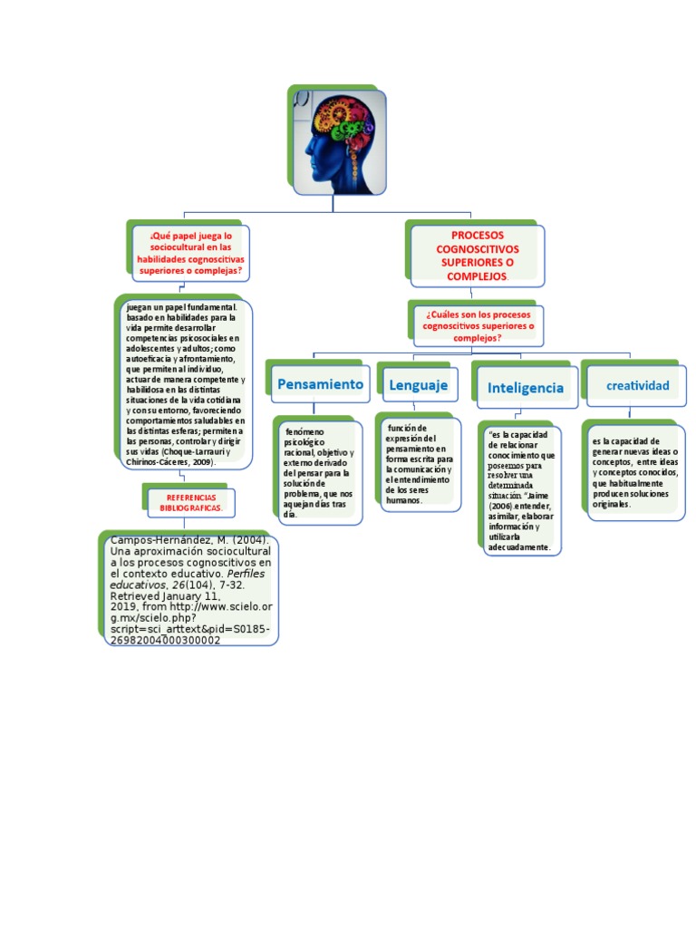 Primer Mapa Conceptual Procesos Cognoscitivos Superiores. | PDF | Funciones ejecutivas | Teoria ...