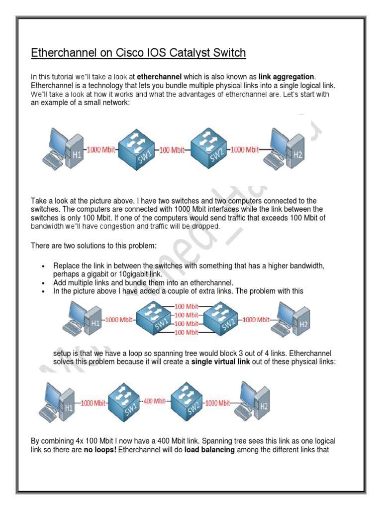 Layer 3 Etherchannel On Cisco IOS Switch PDF | PDF | Data Transmission ...