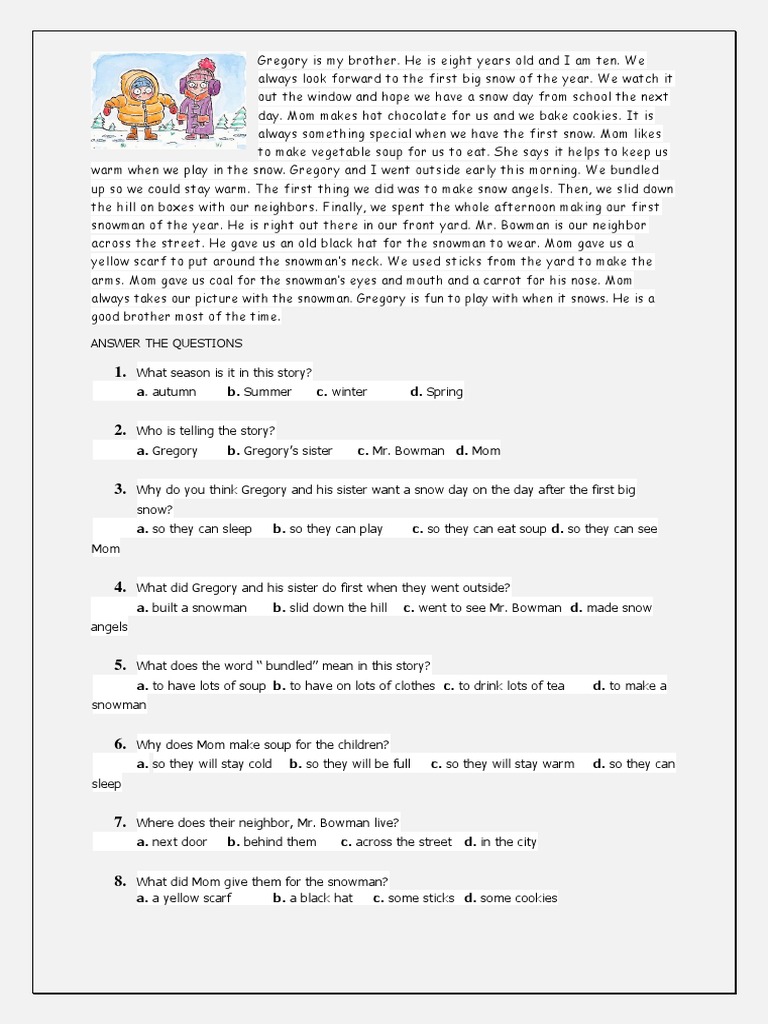 Reading Comprehension Children | PDF