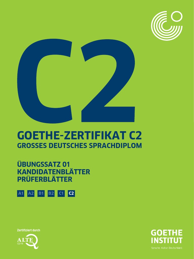Goethe-Zertifikat C2 Übungssatz 01 Book PDF | PDF