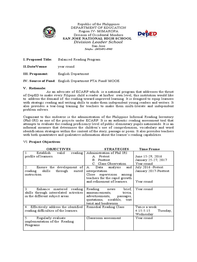 2016 Project Proposal-Reading | PDF | Reading Comprehension ...