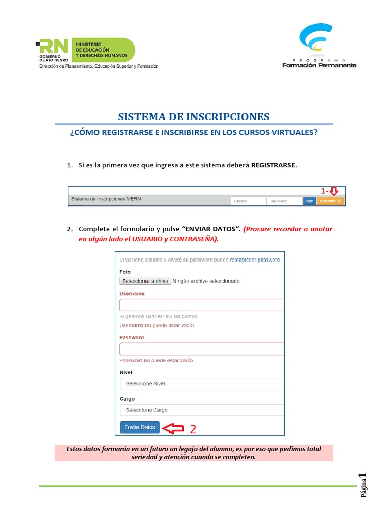 Sistema Inscripciones - Paso A Paso | PDF