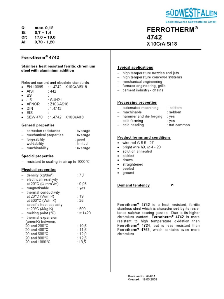 1.4742 en PDF | PDF | Heat Treating | Stainless Steel