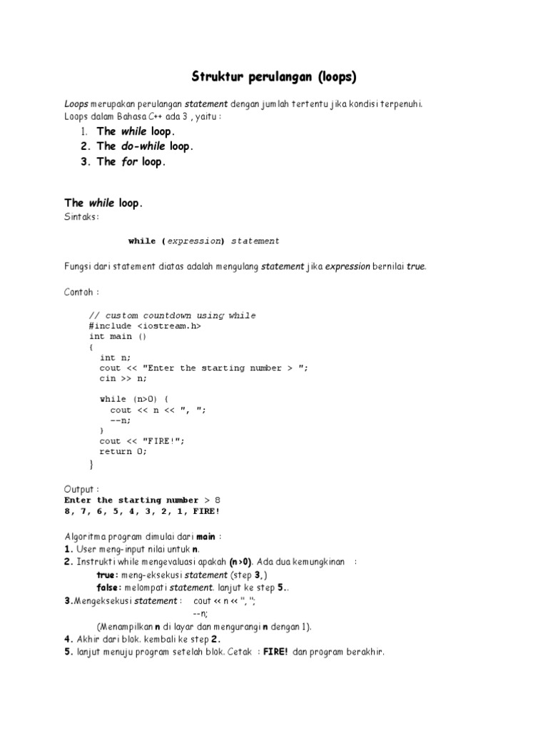 Struktur Perulangan | PDF