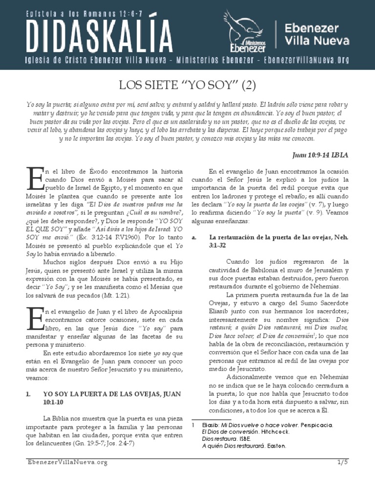 078-los-siete-yo-soy-de-jesus-LA PUERTA | PDF | Moisés | Evangelio de juan