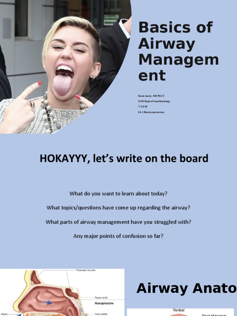 Airway Management Lecture | PDF | Surgery | Respiratory System