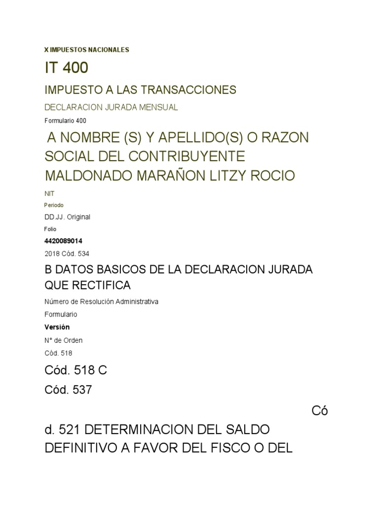 It Formulario | PDF | Finanzas del gobierno | Impuestos