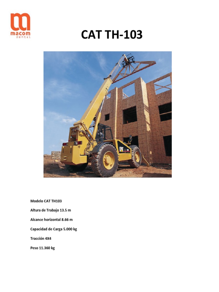 Especificaciones Telehandler CAT | PDF