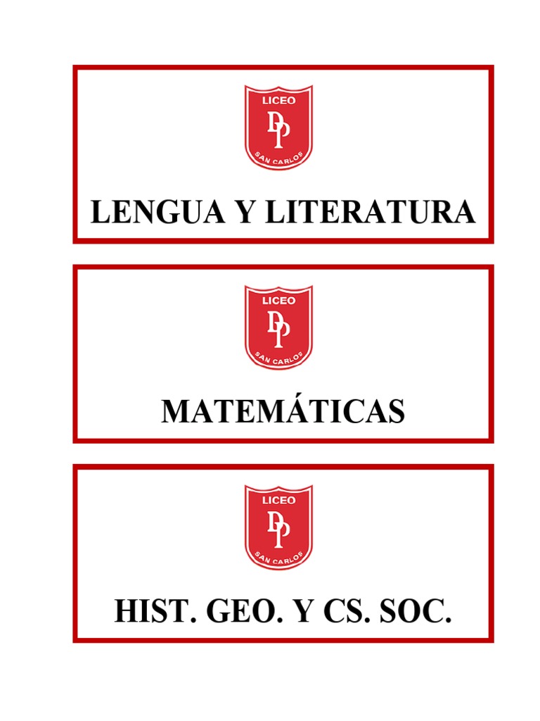 Rotulado de Cuadernos | PDF