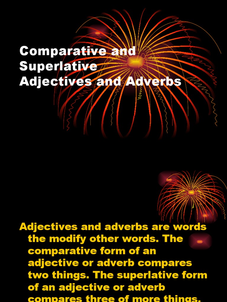 Comparative and Superlative Adjectives and Adverbs | PDF | Adverb ...