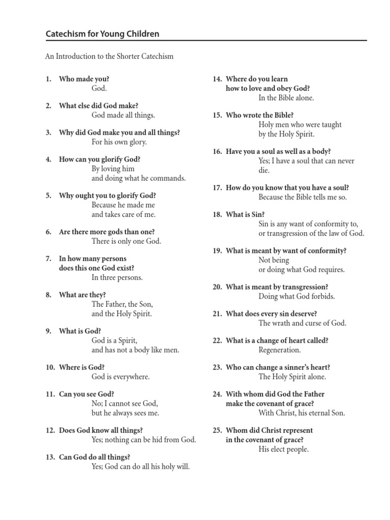 Catechism For Young Children PDF | PDF | Christian Soteriology | Jesus