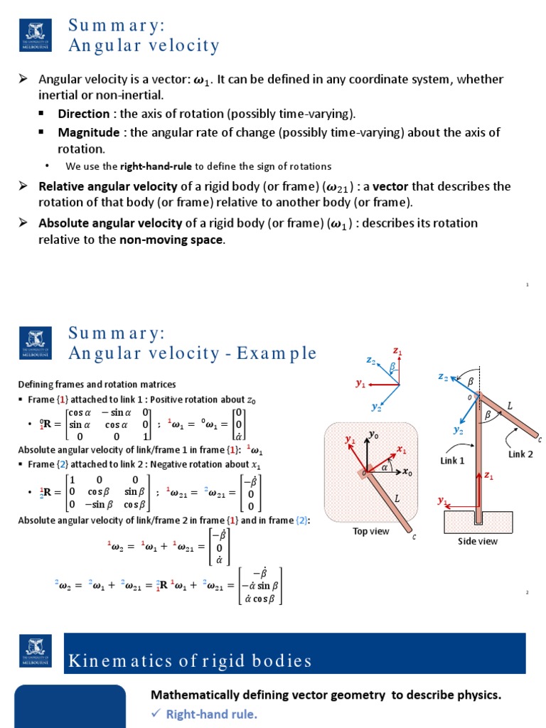 Dynamics07 - Velocities and Accelarations in Rotating Frames | PDF ...