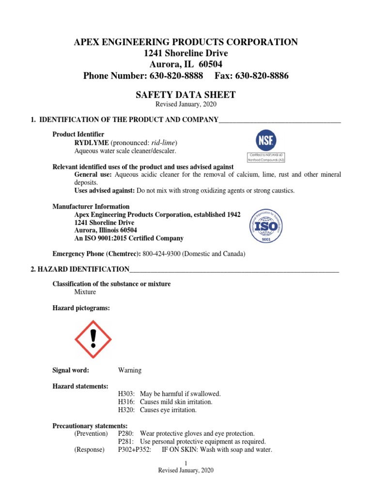 Apex Engineering Products Corporation 1241 Shoreline Drive Aurora, IL ...