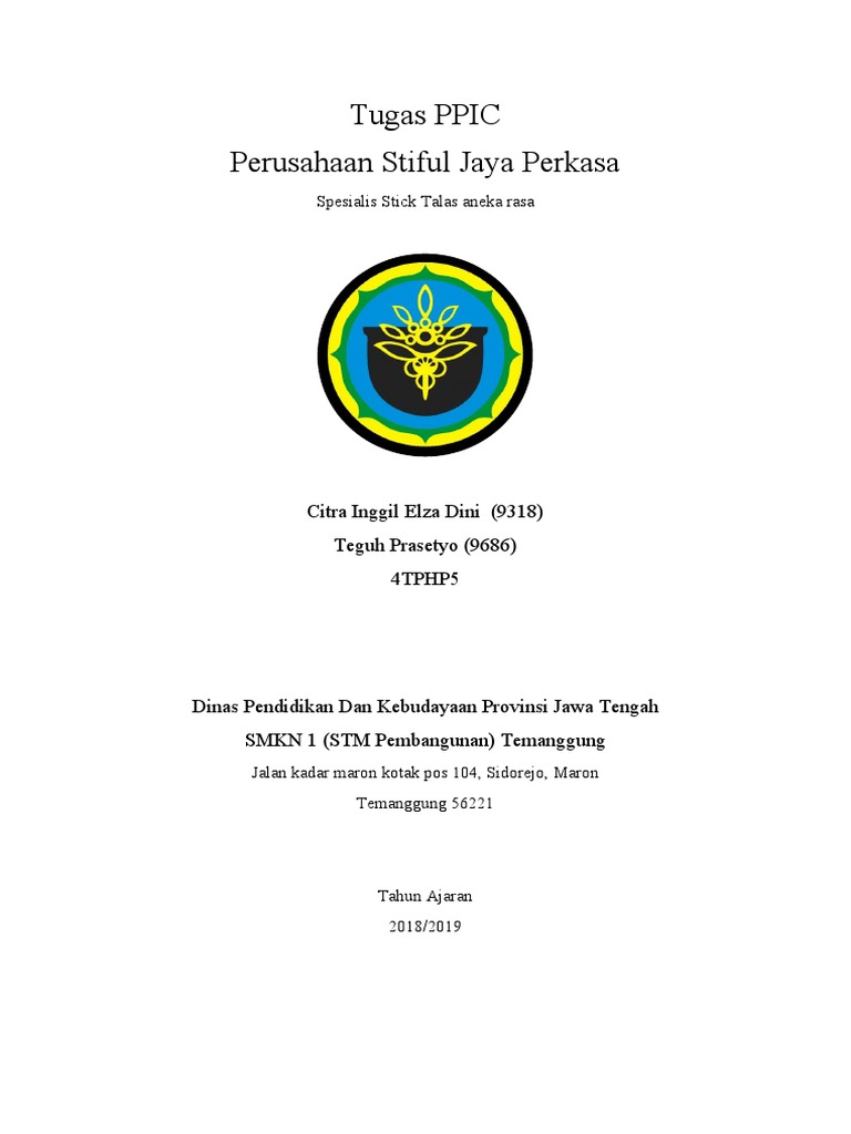 Contoh Tugas PPIC - Perusahaan Stiful Jaya Perkasa | PDF
