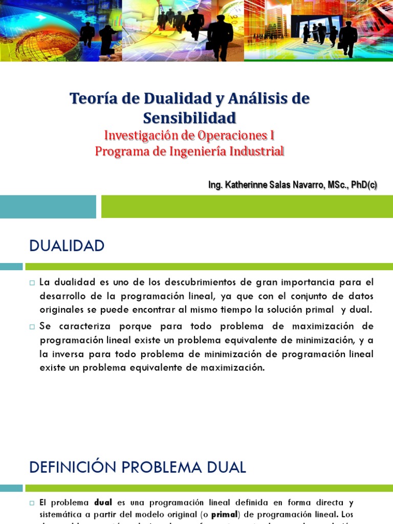 Teoría de Dualidad y Análisis de Sensibilidad PDF | PDF | Programación lineal | Optimización ...