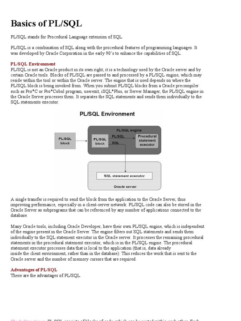 Basics Of Plsql Pdf Plsql Parameter Computer Programming