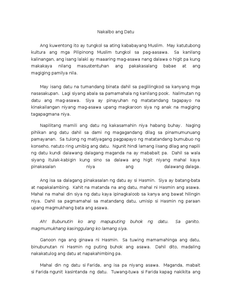 Nakalbo Ang Datu | PDF